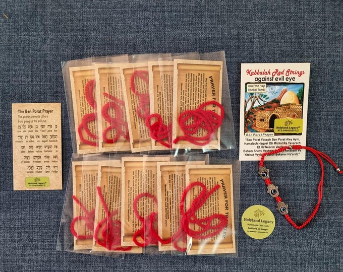 Red String Bracelet, Red Bracelet With Prayer, Jerusalem, Judaism, Red ...