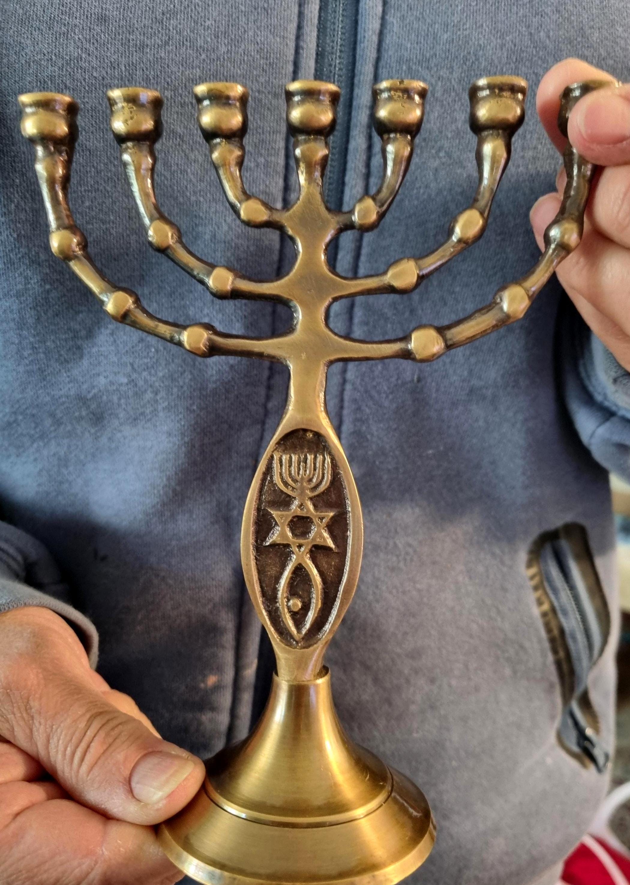 Jerusalem Messianic Menorah 7 Branch Made in Israel Menora Symbol Gift ...