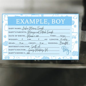 Hospital Bassinet/crib Card Birth Stats Card Baby Announcement It's A ...