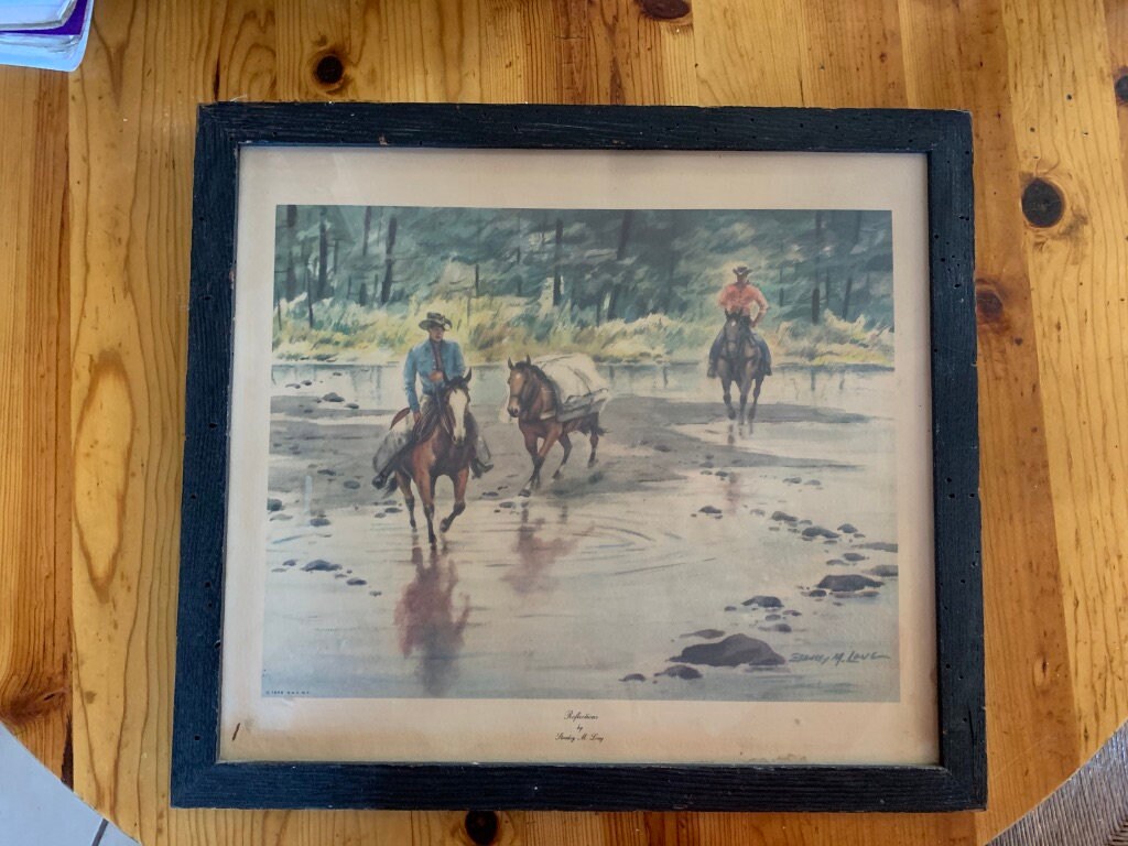 Watercolor Print by Stanley M. Long Wall Art Western Scene - Etsy
