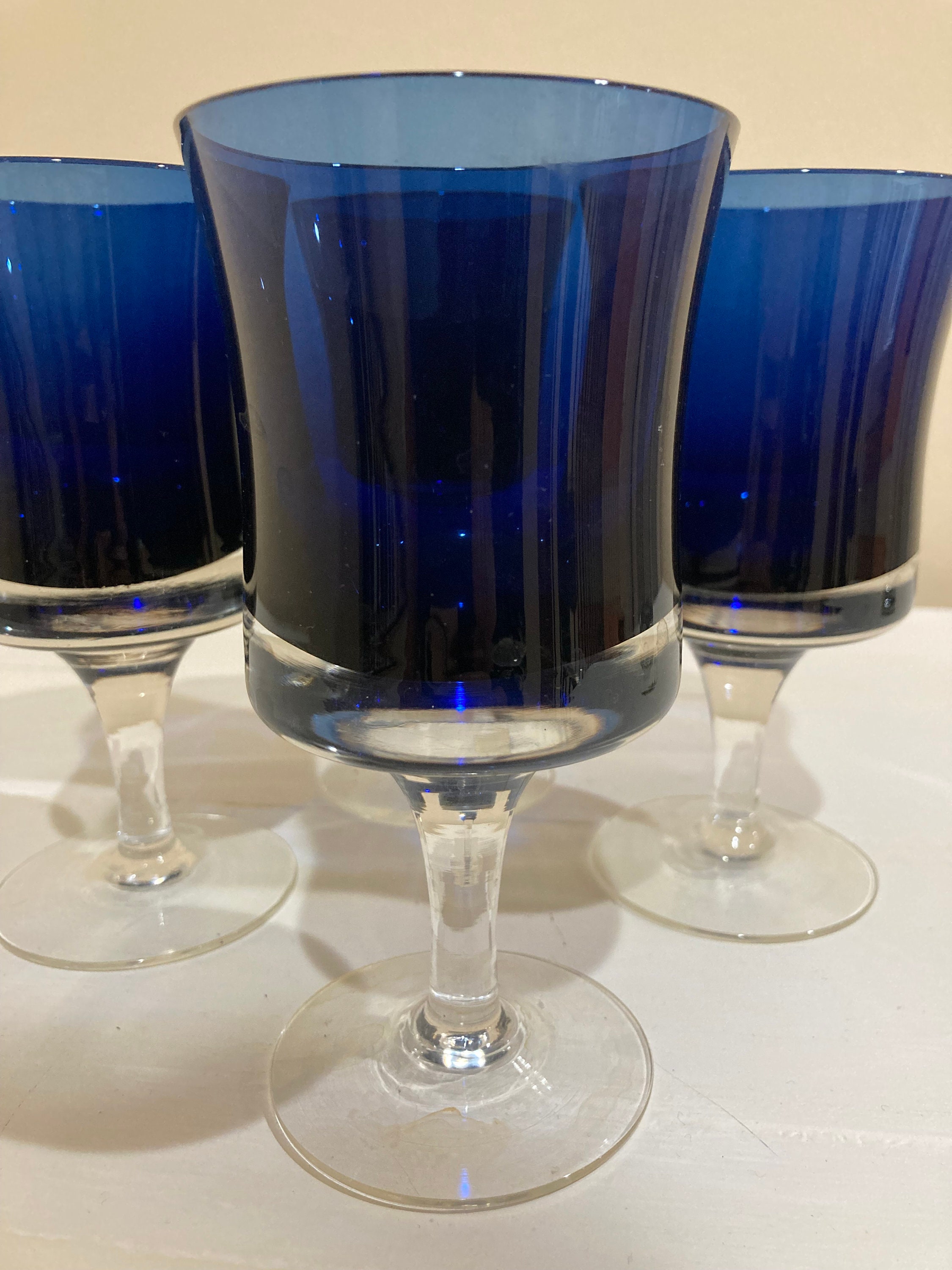Denby Mid-century Blue Crystal Mirage Glasses - Etsy