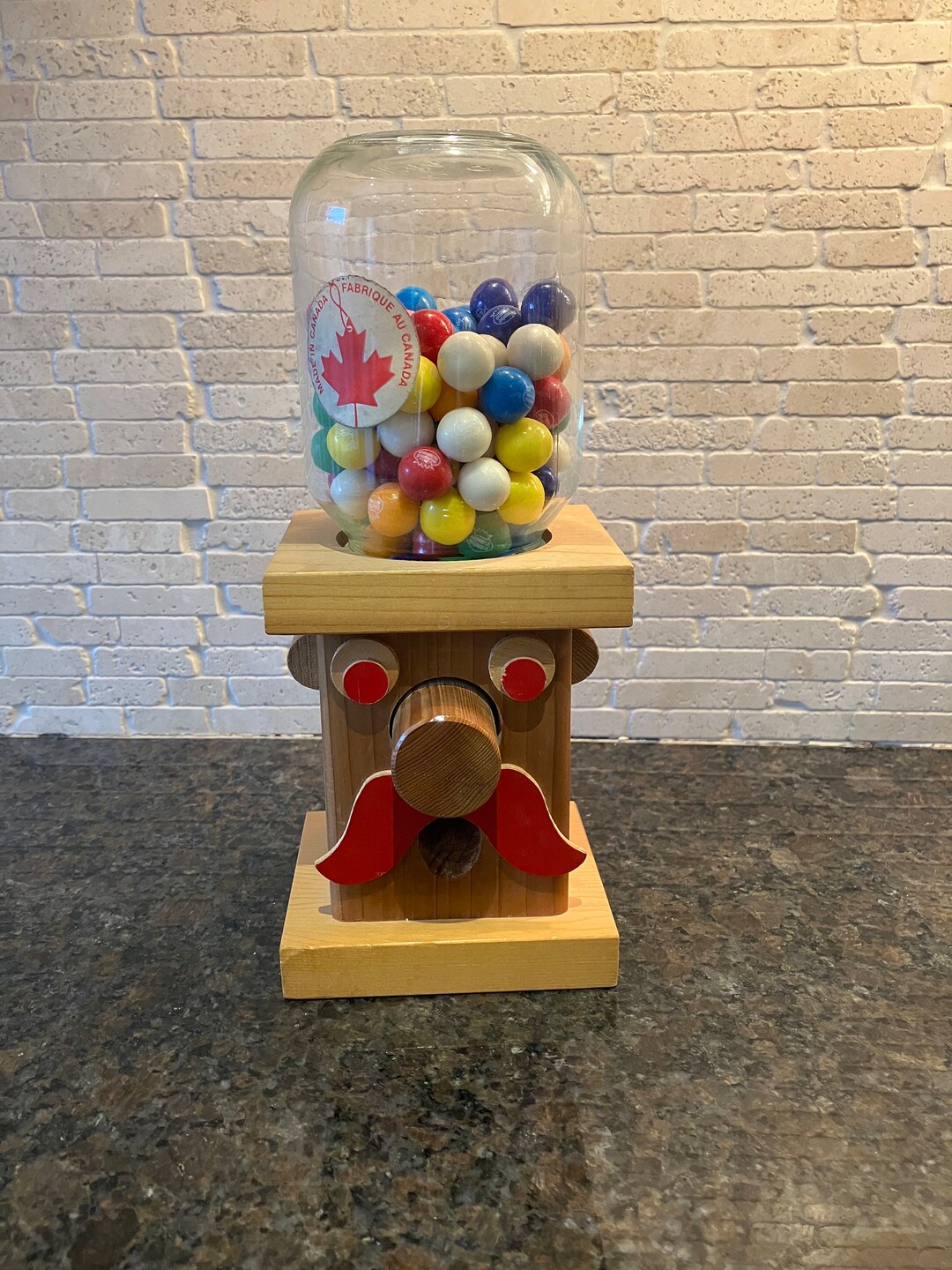Vintage Wooden Moustache Face Gum Ball/candy Machine, Handmade in ...
