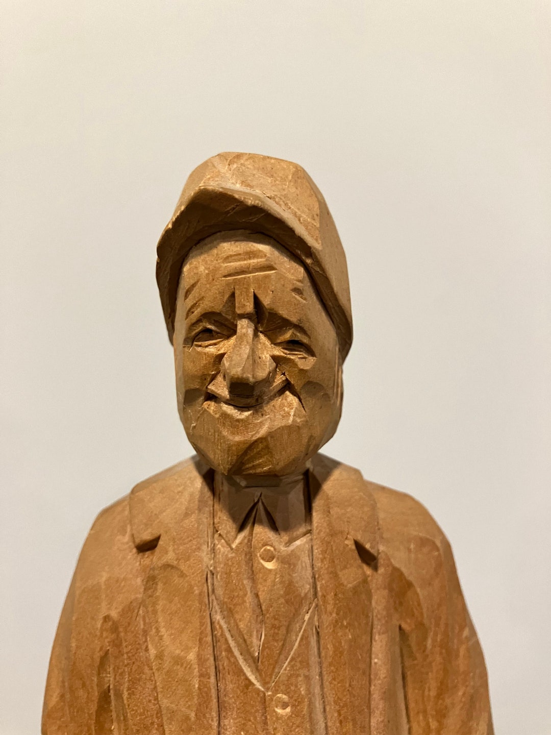 Canadian Vintage FOLK ART Wood CARVING, Man With Walking Stick, Quebec ...