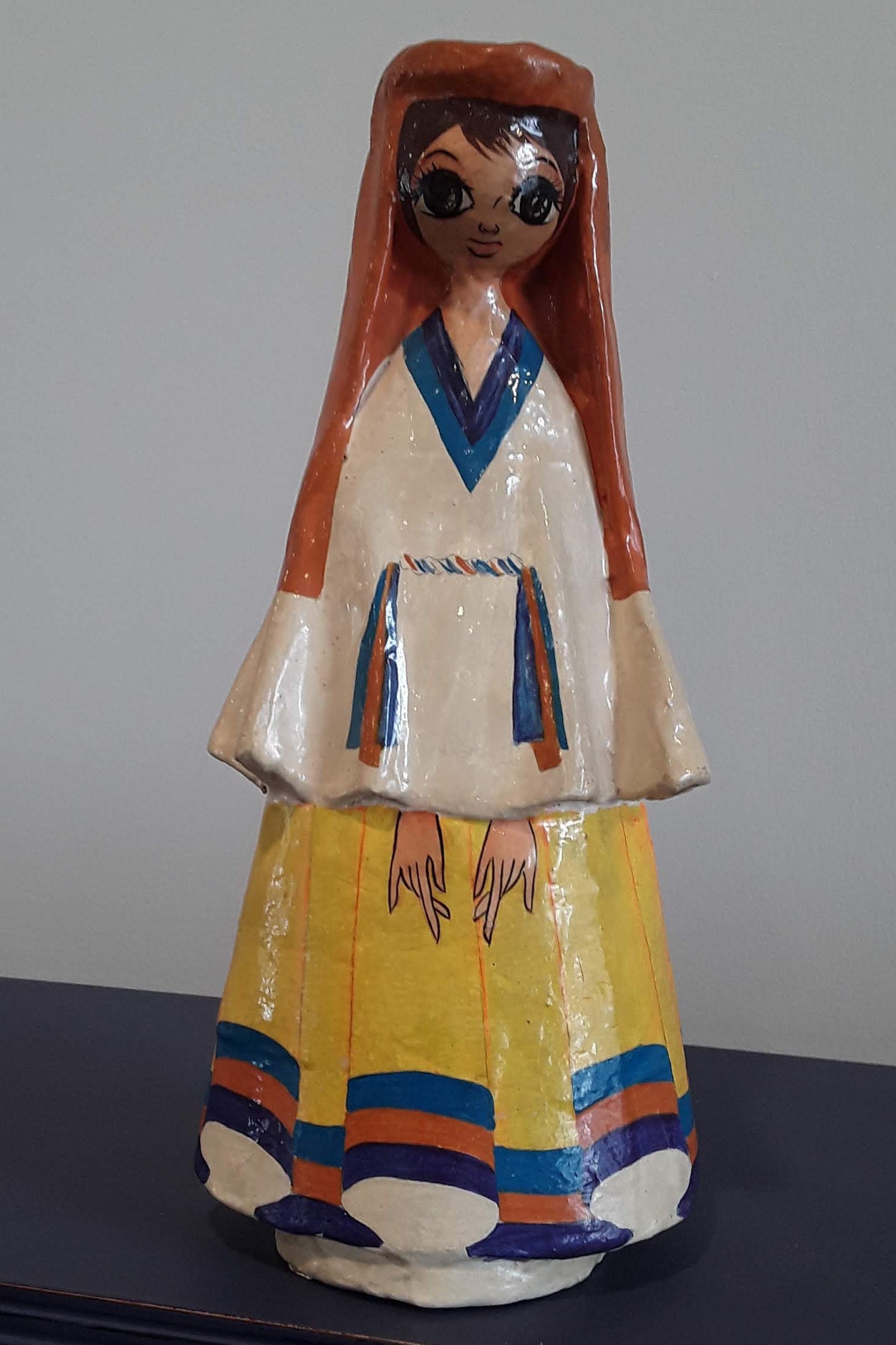 Mexican Folk Art Papier Mache Figure, Signed Bravo Tolimex - Etsy