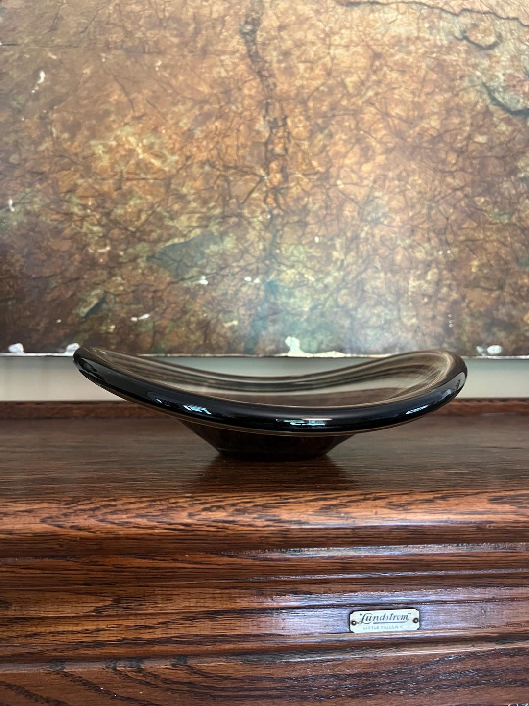 Holmegaard Signed MCM Scandinavian Art Glass Bowl, Smoky Glass, per ...