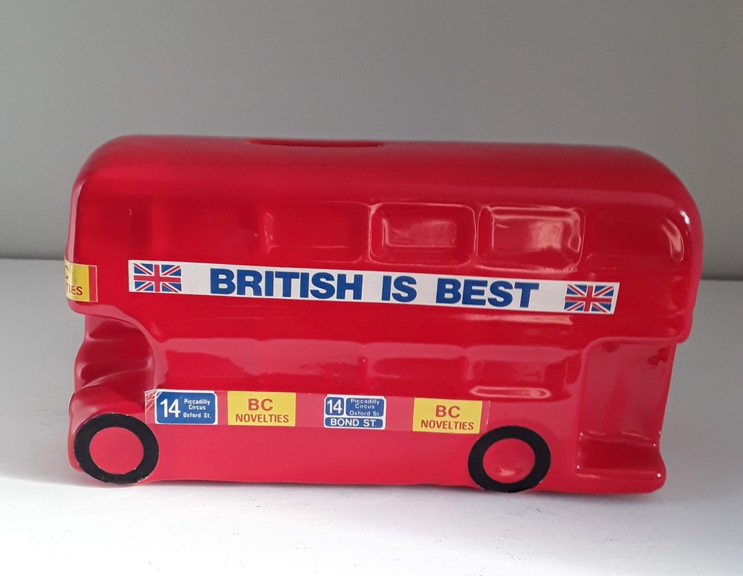 Vintage London DOUBLE DECKER Bus Bank, Vintage Piggy Bank, UK Souvenir ...