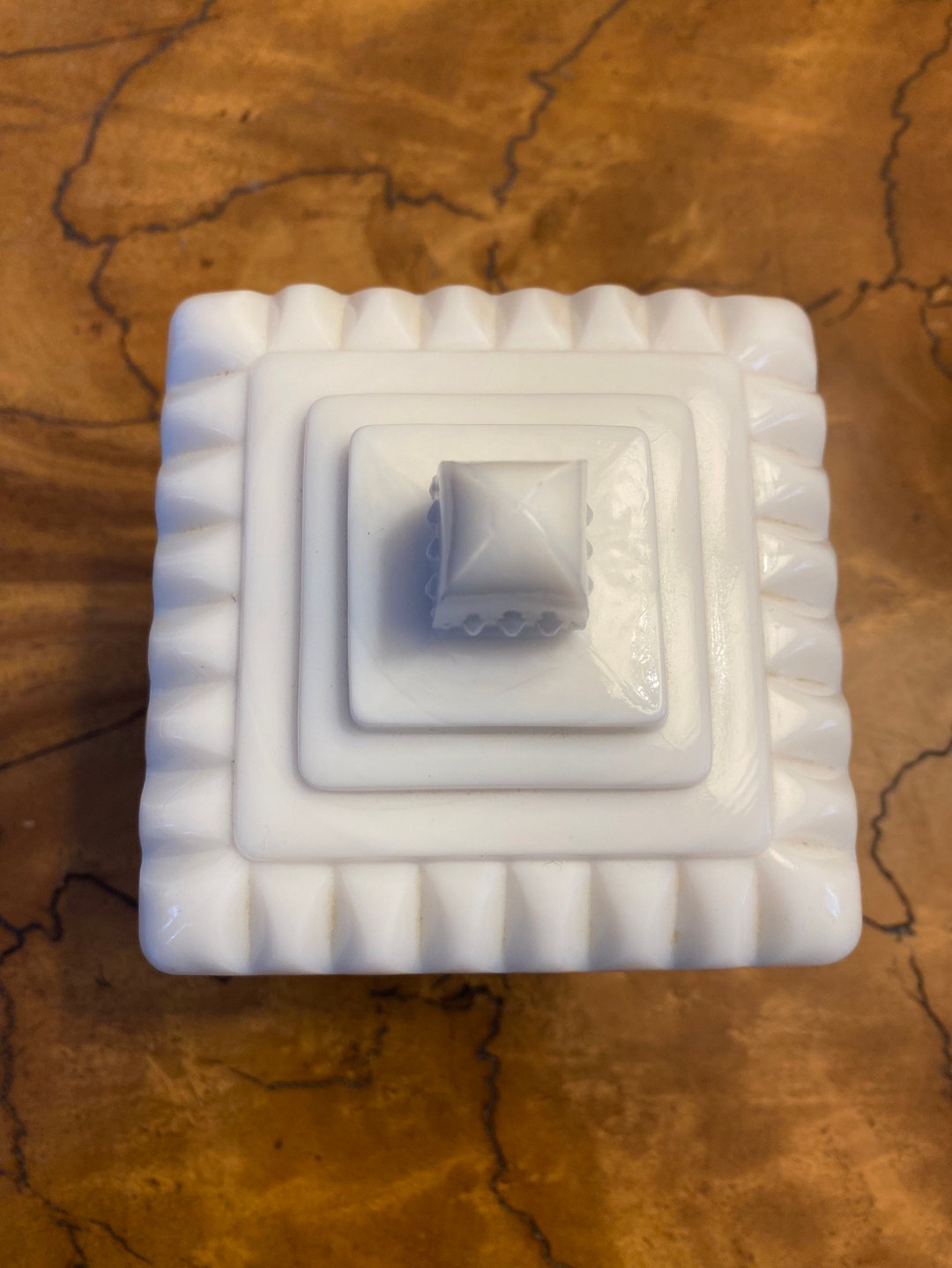 Wedding Cake Box, Westmoreland Square White Milk Glass Lidded Jar - Etsy