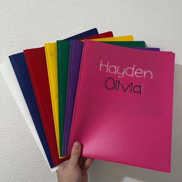 Monogrammed 2 Pocket Folders - Etsy