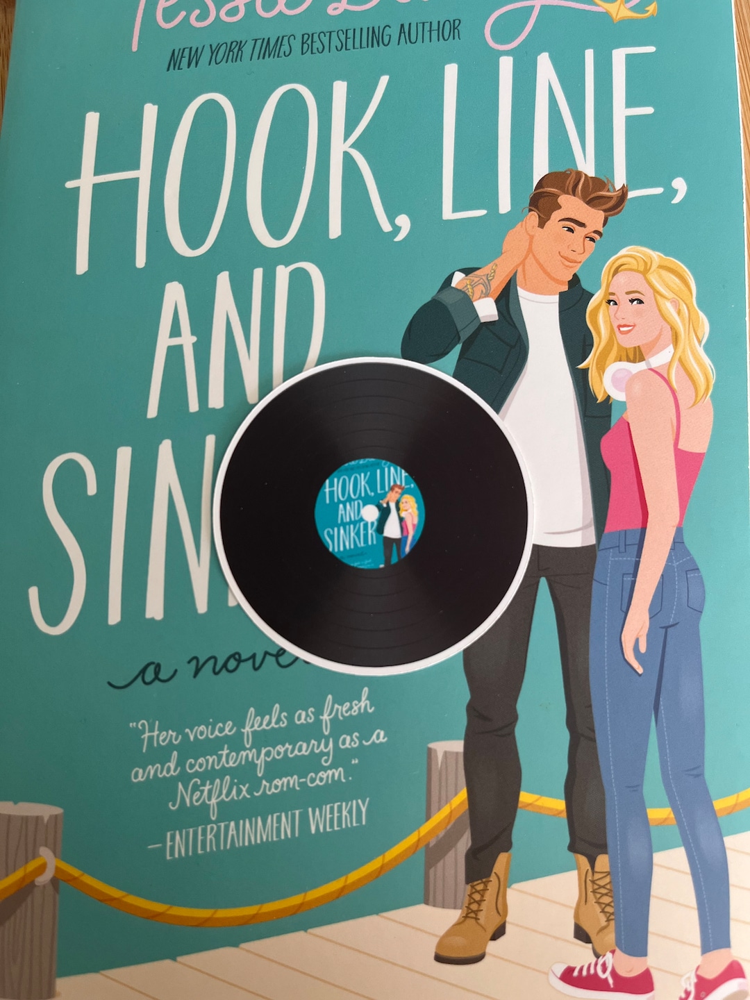 Hook, Line, and Sinker Vinyl Record Sticker | Tessa Bailey | Booktok - Etsy
