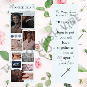 Finnick Odair Inspired Bookmark | THG | Suzanne Collins - Etsy