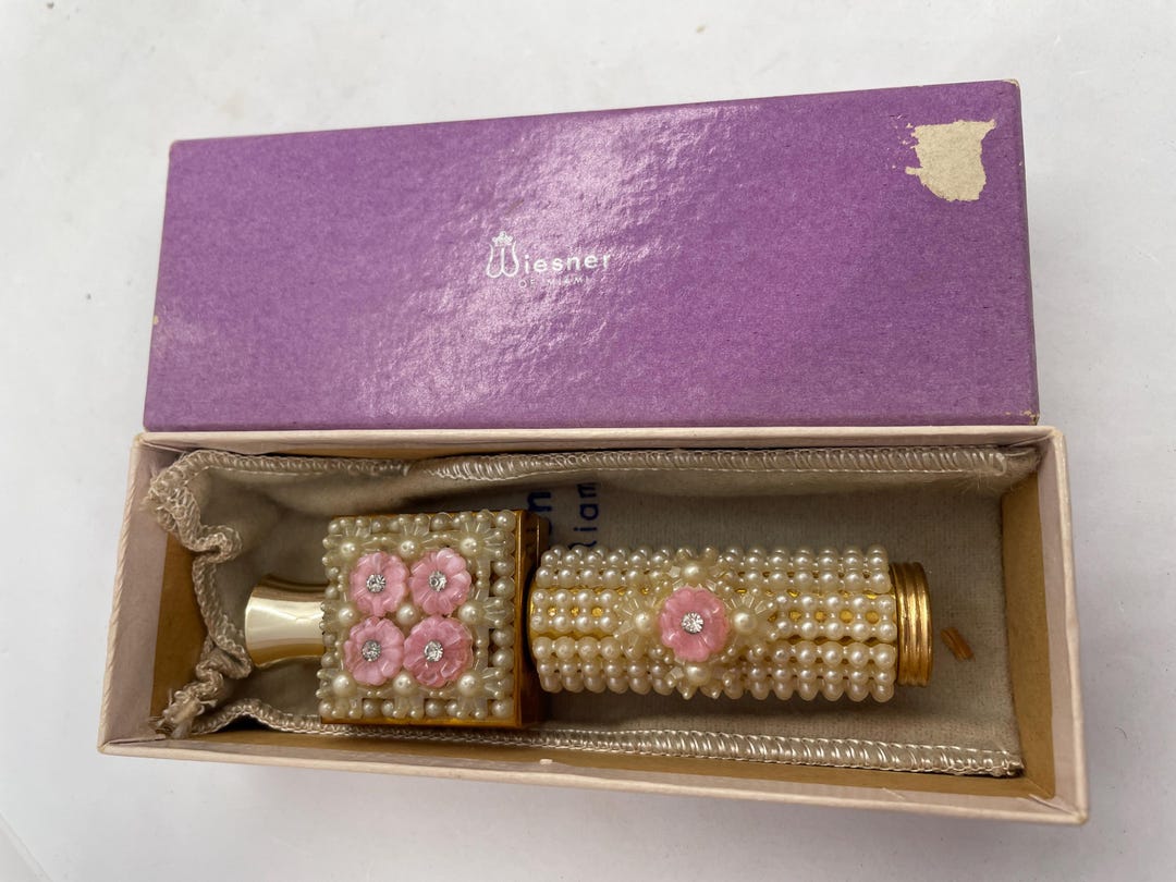 Wiesner of Miami Trickettes Empty Perfume Bottle and Lipstick Case - Etsy