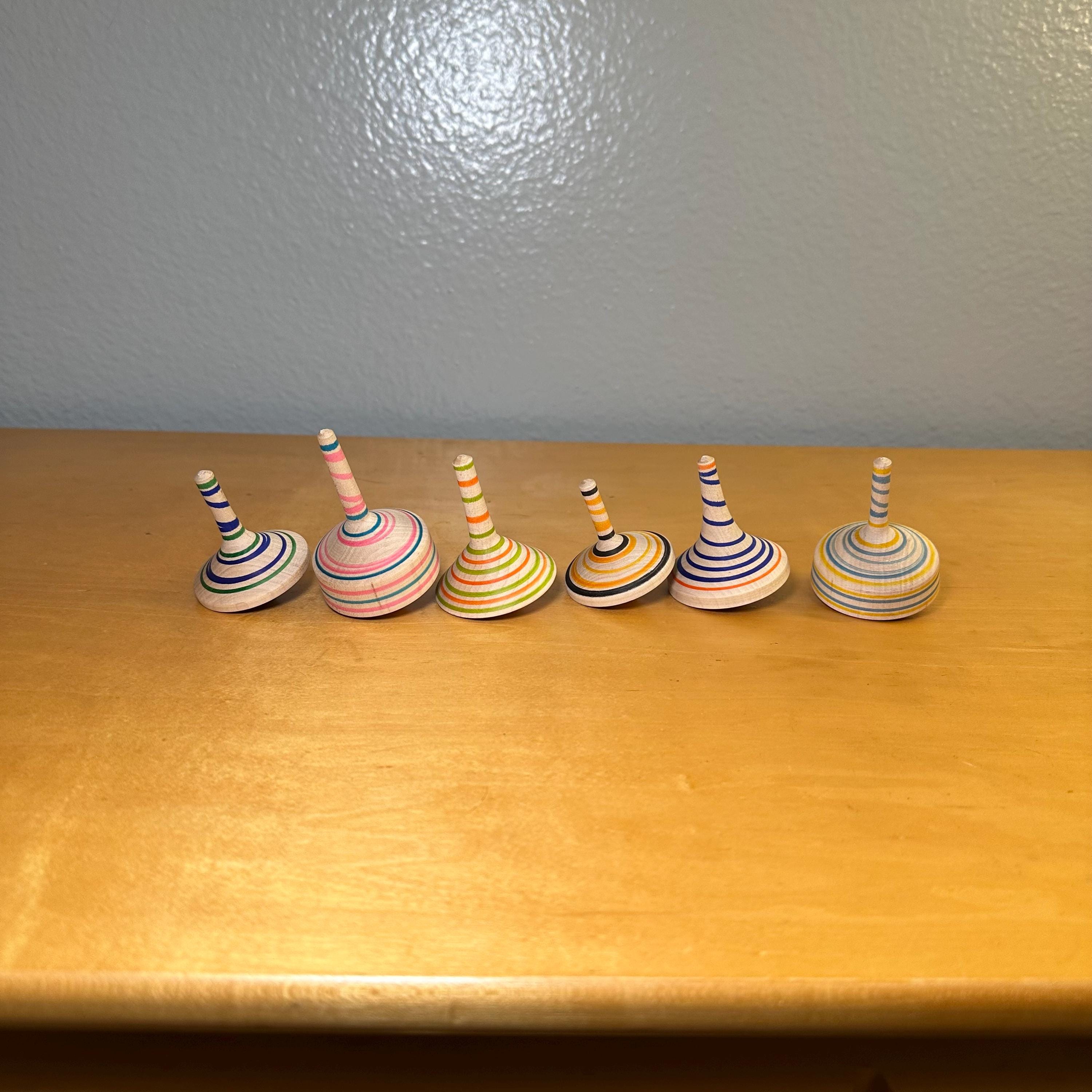 Colorful Wood Spinning Tops - Etsy