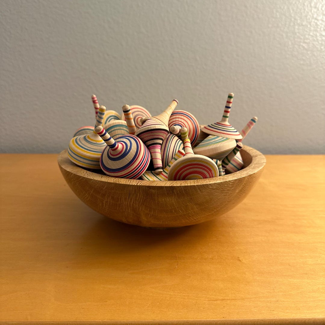Colorful Wood Spinning Tops - Etsy