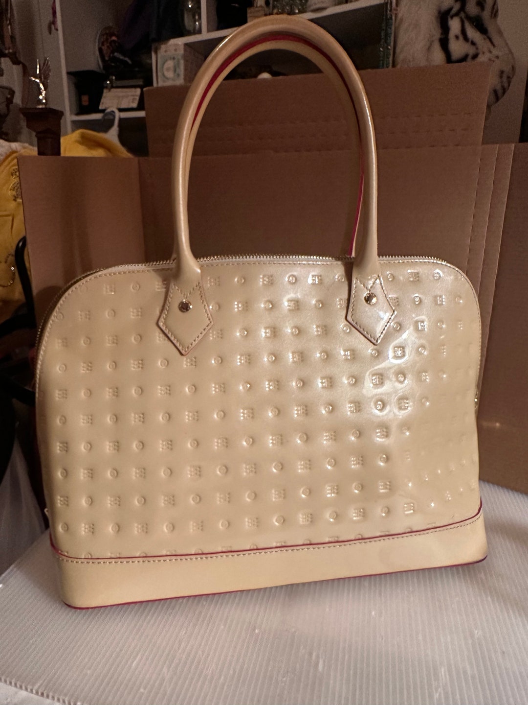 Arcadia Genuine Italian Patent Leather Handbag, Blush Color - Etsy