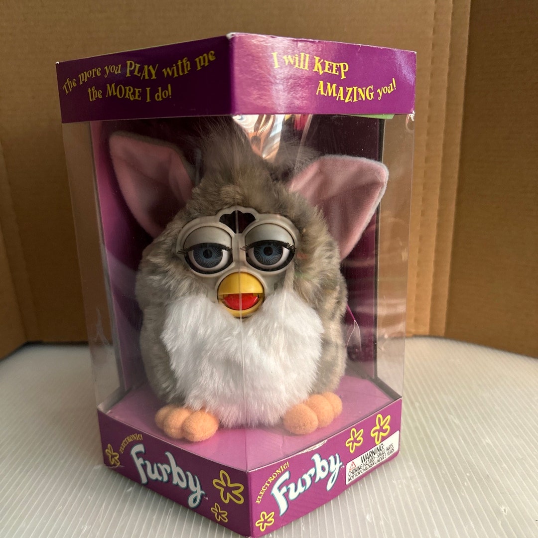 Vintage 1998 Furby Modrl 70-800 Gray and White With Pink Ears - Etsy UK
