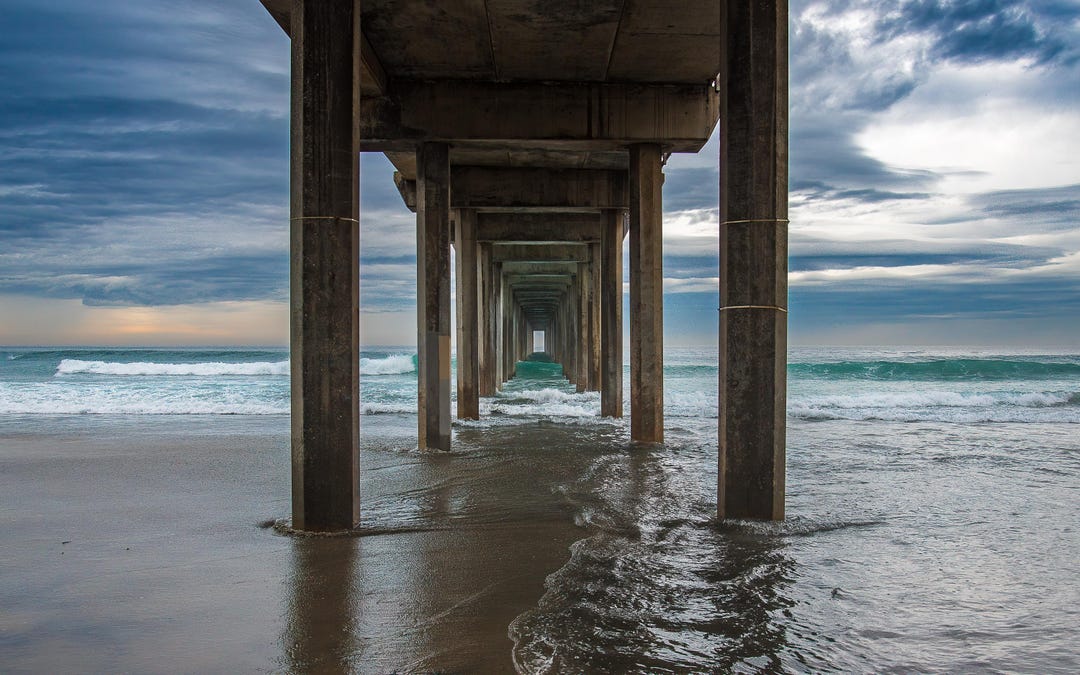 Scripps Pier La Jolla Metal Wall Art Horizontal Print Coastal ...
