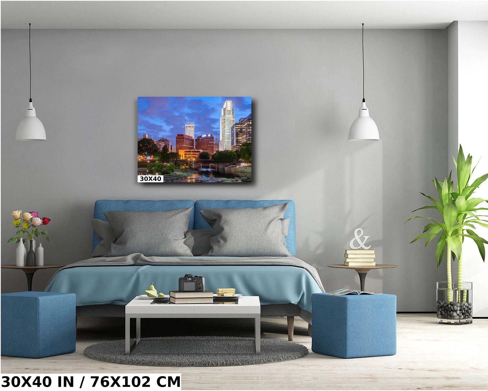 Omaha Skyline Print: Gene Leahy Mall Canvas Wall Art - Etsy
