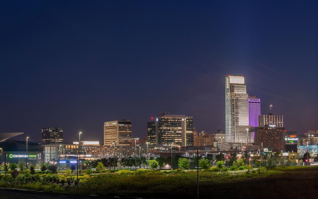 Urban Symphony: Downtown Omaha's Skyline at Dusk the Heart of Omaha, A ...