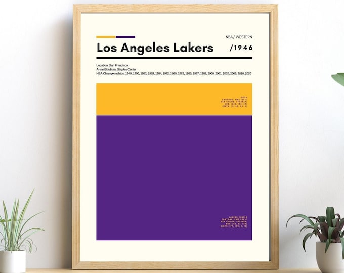 Los Angeles Lakers Color Swatch Print, Lakers Poster, Lakers Decor ...