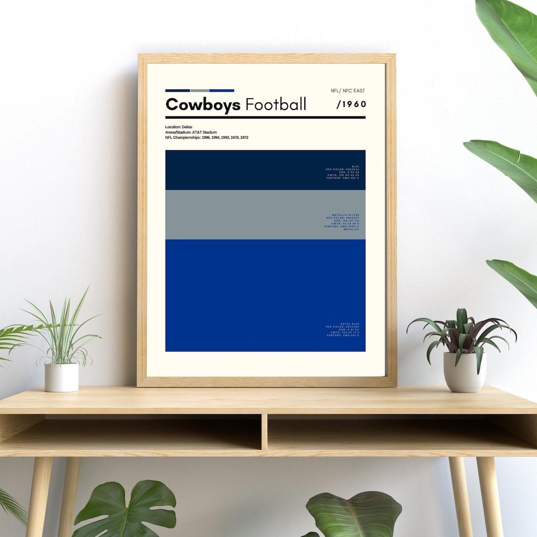 Dallas Football Color Swatch Print, Cowboys Football Poster, Dallas ...