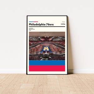 Philadelphia 76ers Poster, Wells Fargo Center Print, Sports Office Wall ...