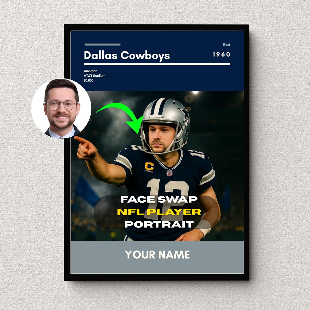 Dallas Cowboys Swap Faces Poster | NFL Fan Gift | Gift for Him ...