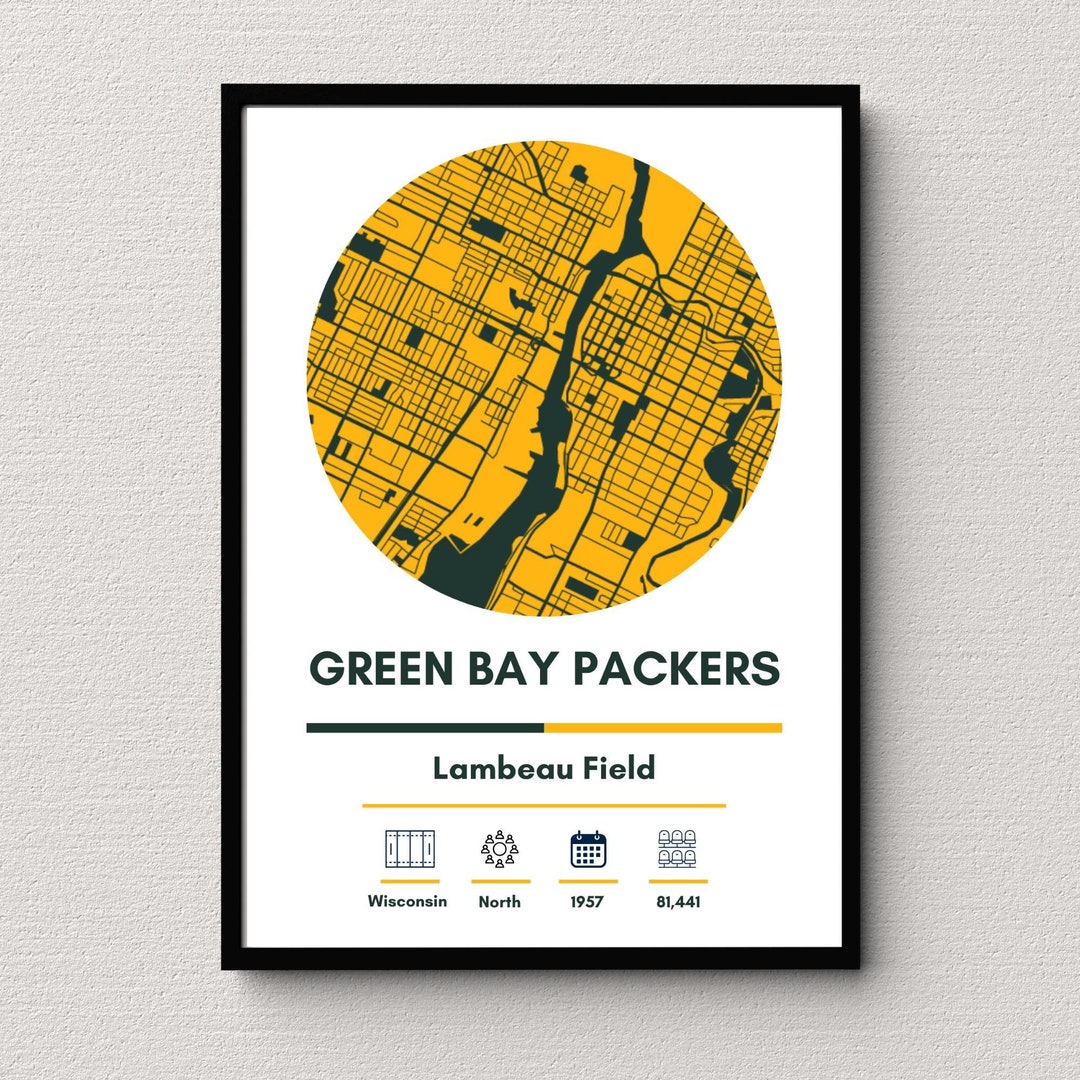 Green Bay Packers Prints | Lambeau Field Stadium Poster | NFL Stadium ...