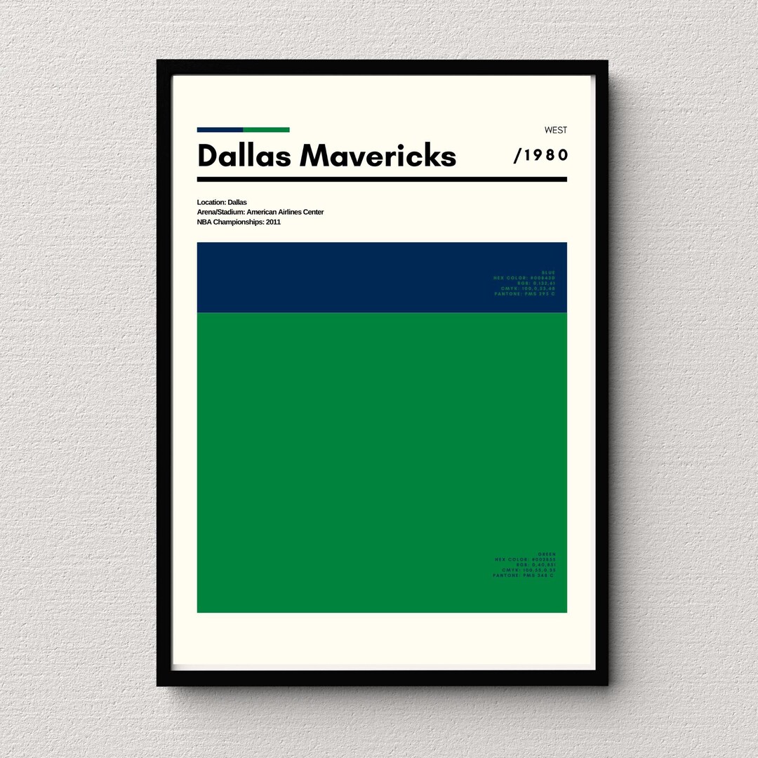 Dallas Mavericks Poster | Dallas Mavericks Print | NBA Minimalist Print ...