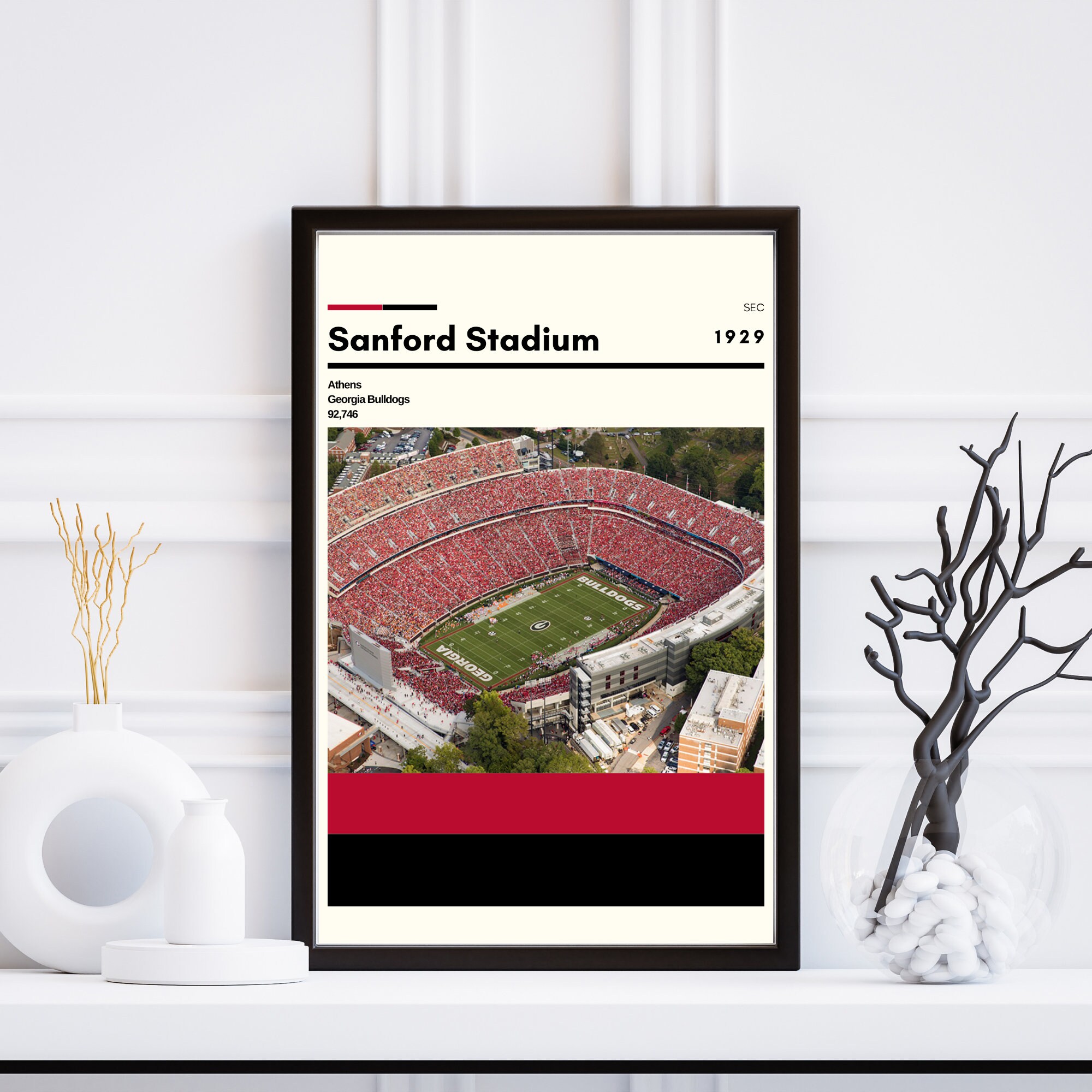 Georgia Bulldogs Poster Sanford Stadium Print College Stadium Print ...