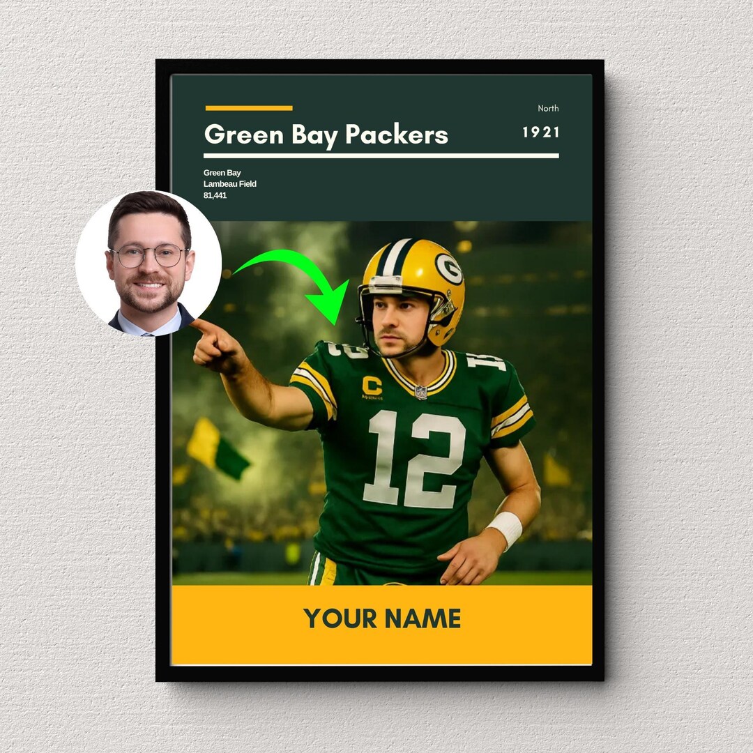 Green Bay Packers Poster | Swap Faces, Custom Portrait | NFL Print ...