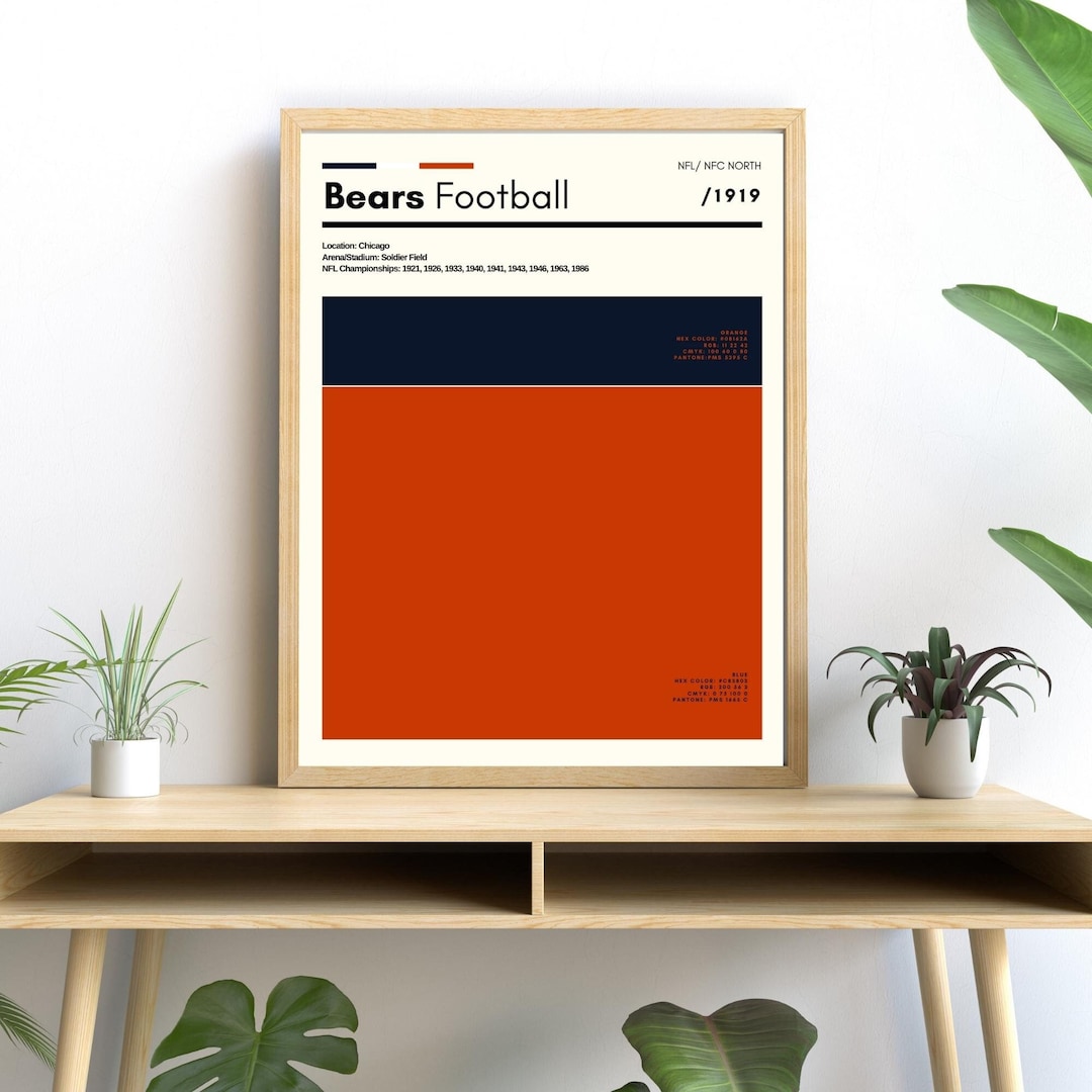 Chicago Bears / Bears Football Color Swatch Print / Bears Football ...