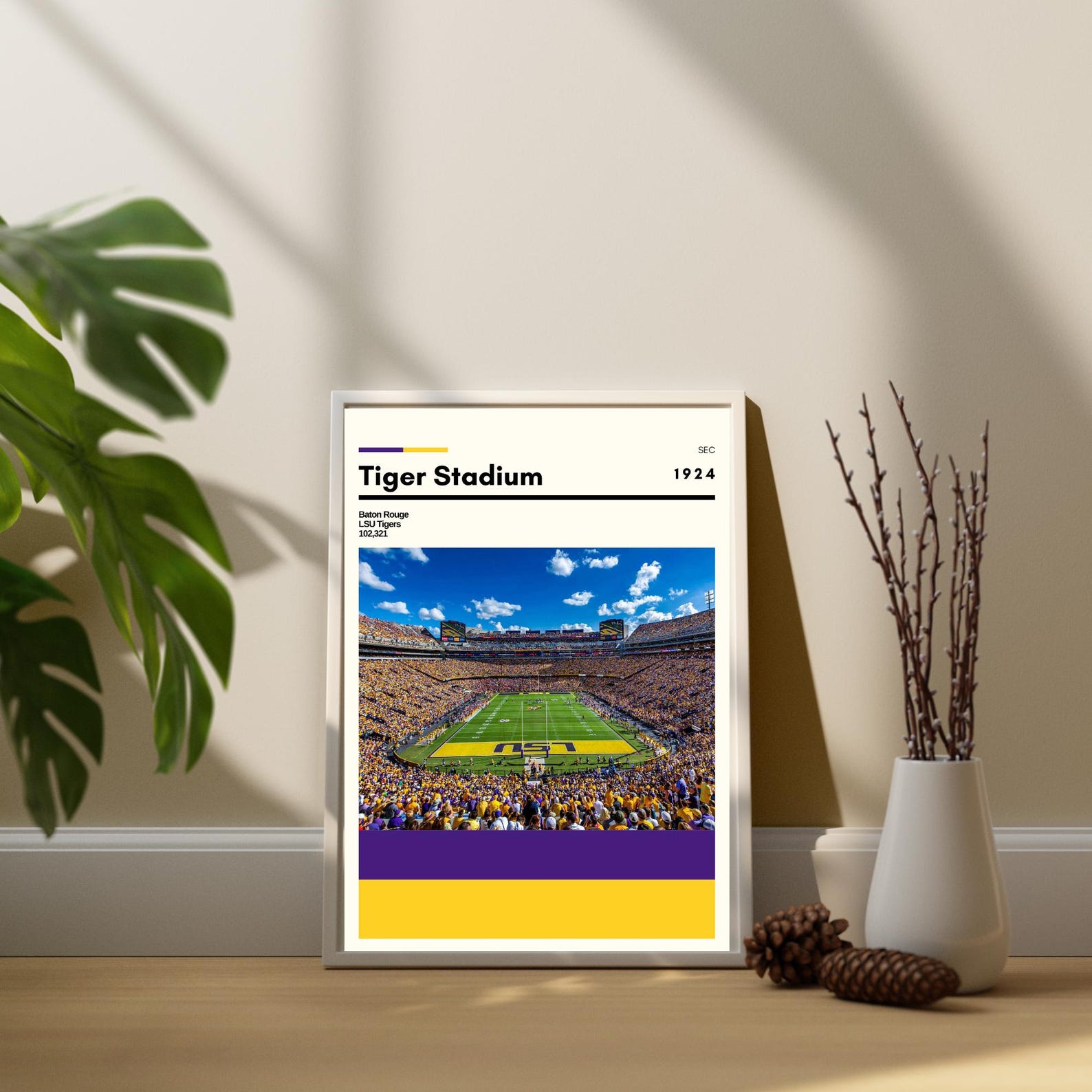 LSU Tigers Poster | NCAA Poster | Tiger Stadium Print | College Stadium ...