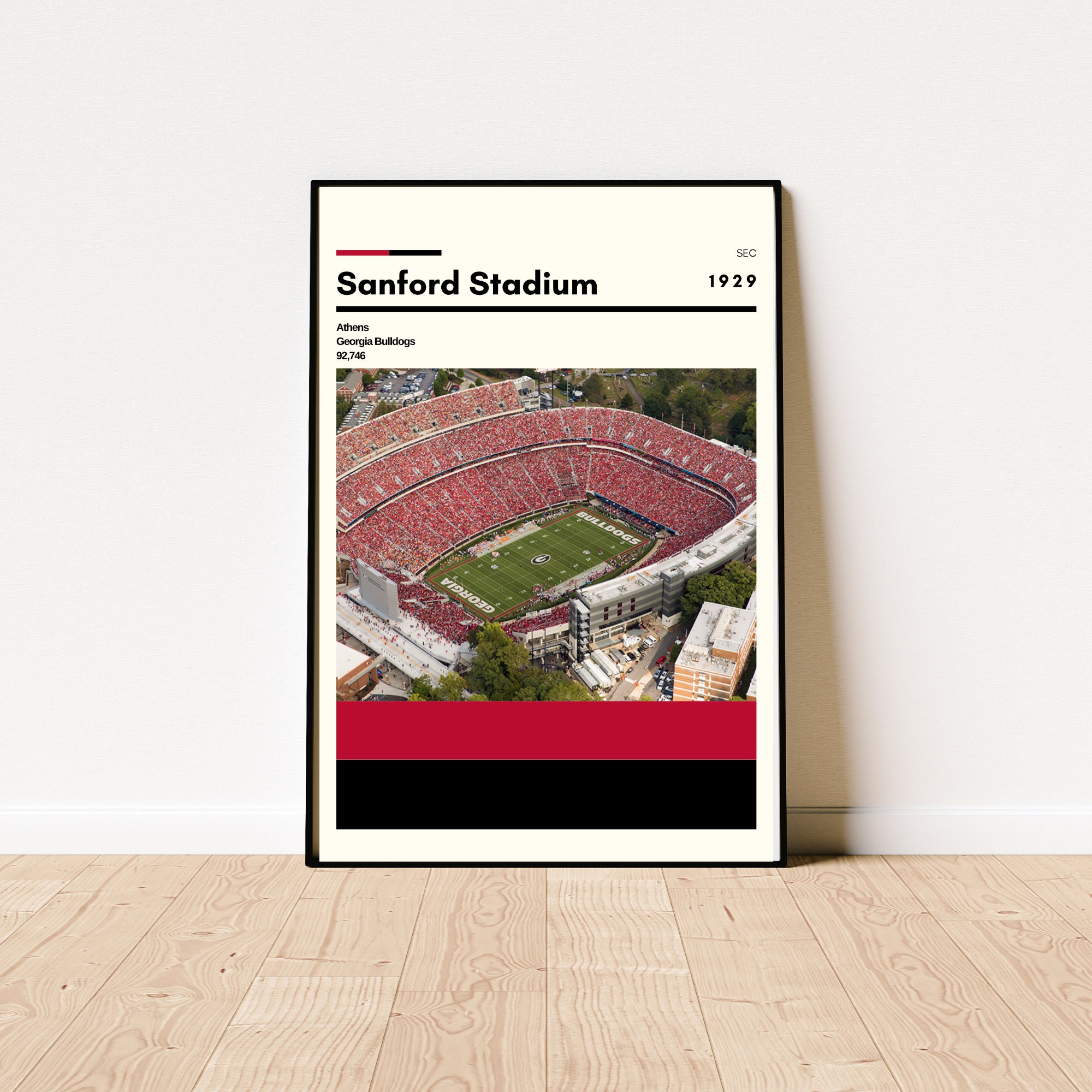 Georgia Bulldogs Poster Sanford Stadium Print College Stadium Print ...