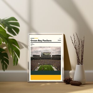 Green Bay Packers Poster | Lambeau Field Stadium Print | NFL Stadium ...