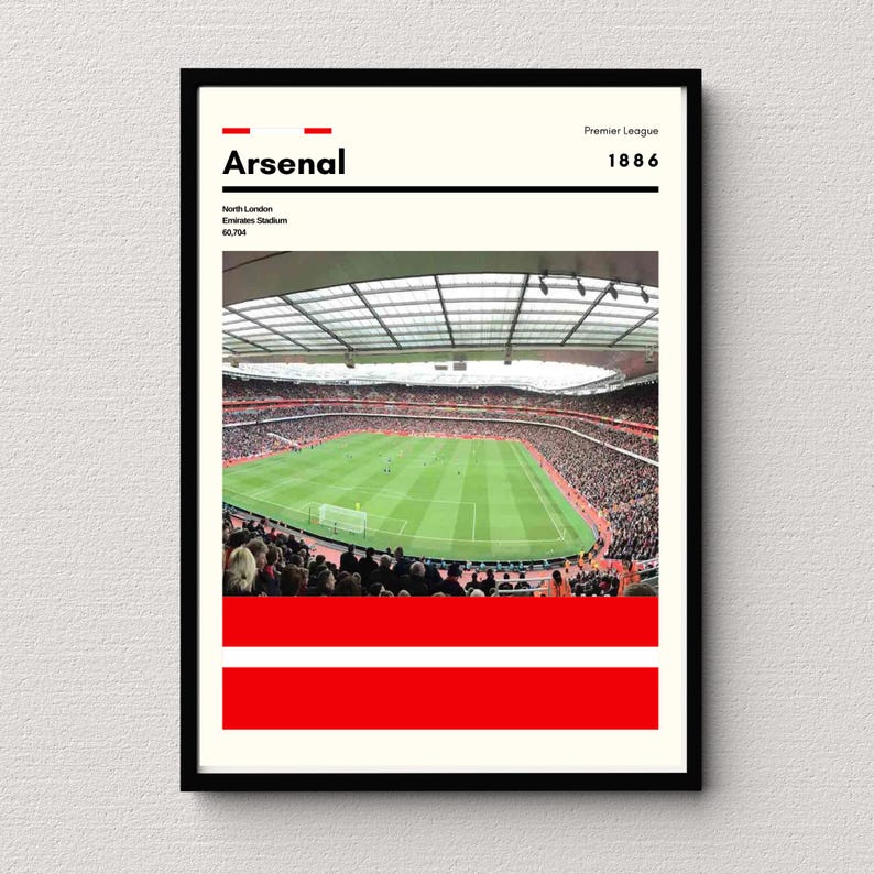 Arsenal Poster | Emirates Stadium Print | Arsenal Wall Decor | Soccer ...