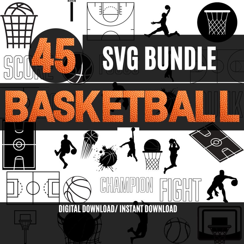 45 Basketball Svg Bundle Basketball Hoop Svg Ball Svg Mom - Etsy