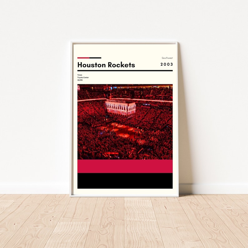 Houston Rockets Poster | Toyota Center Arena Print | Sports Bedroom ...