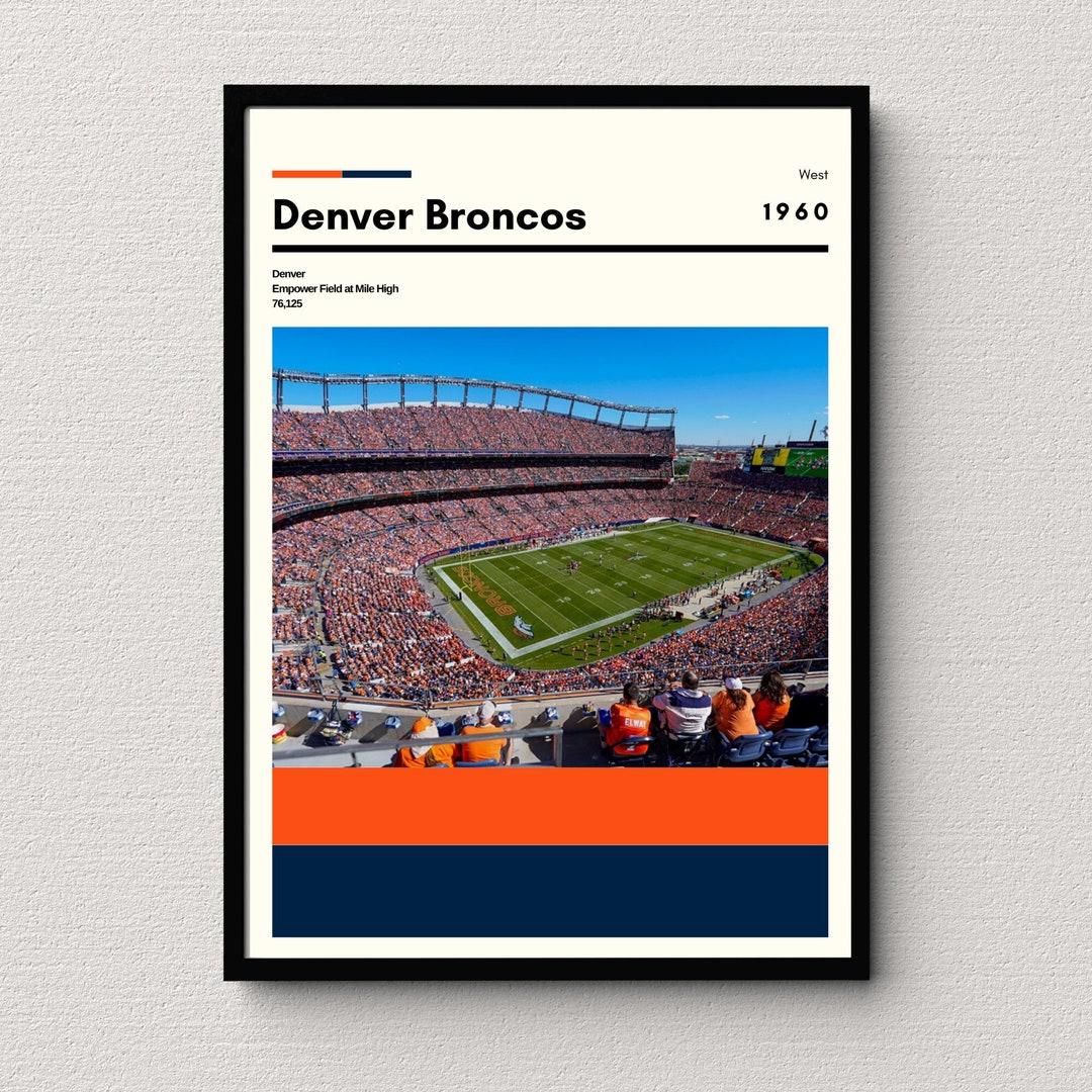 Denver Broncos Poster | Mile High Stadium Print | NFL Stadium Print ...