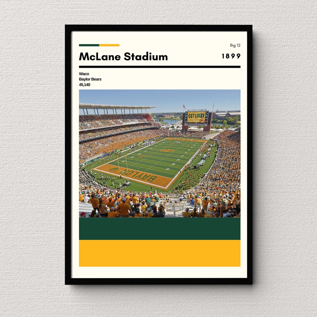 Baylor Bears Poster | Mclane Stadium Print | College Stadium Print ...
