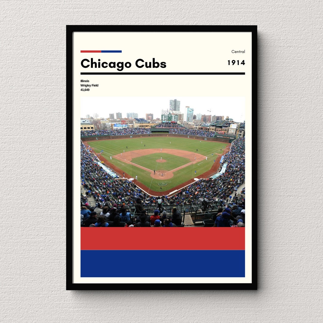 Chicago Cubs Poster | Wrigley Field Print | MLB Stadium Print | MLB ...