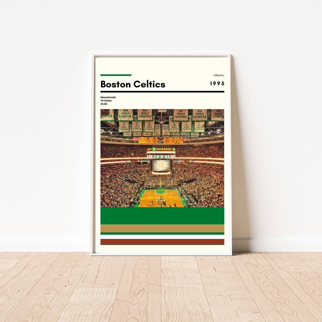 Boston Celtics Poster TD Garden Arena Print Sports Bedroom Poster NBA ...
