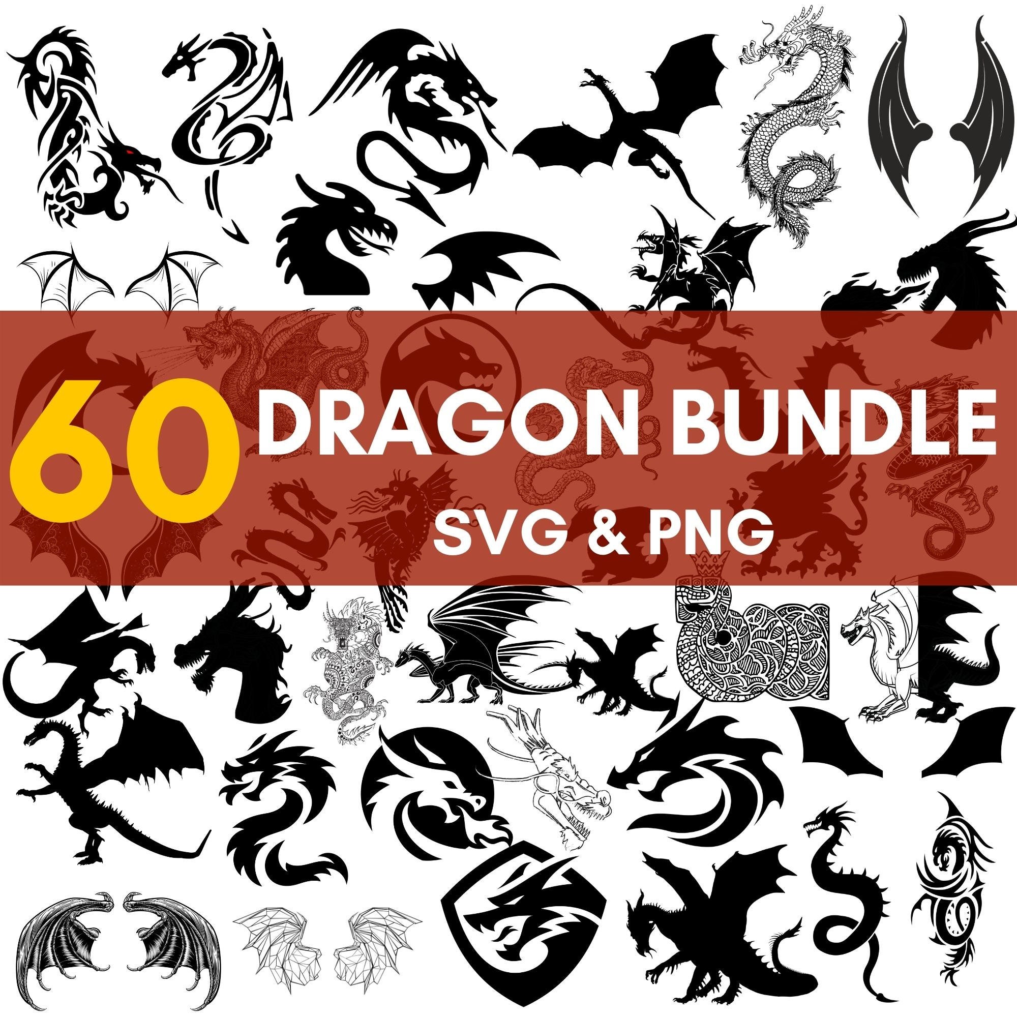 60 Dragon SVG Bundle Dragon Png Dragon Vector Dragon Cut - Etsy Israel