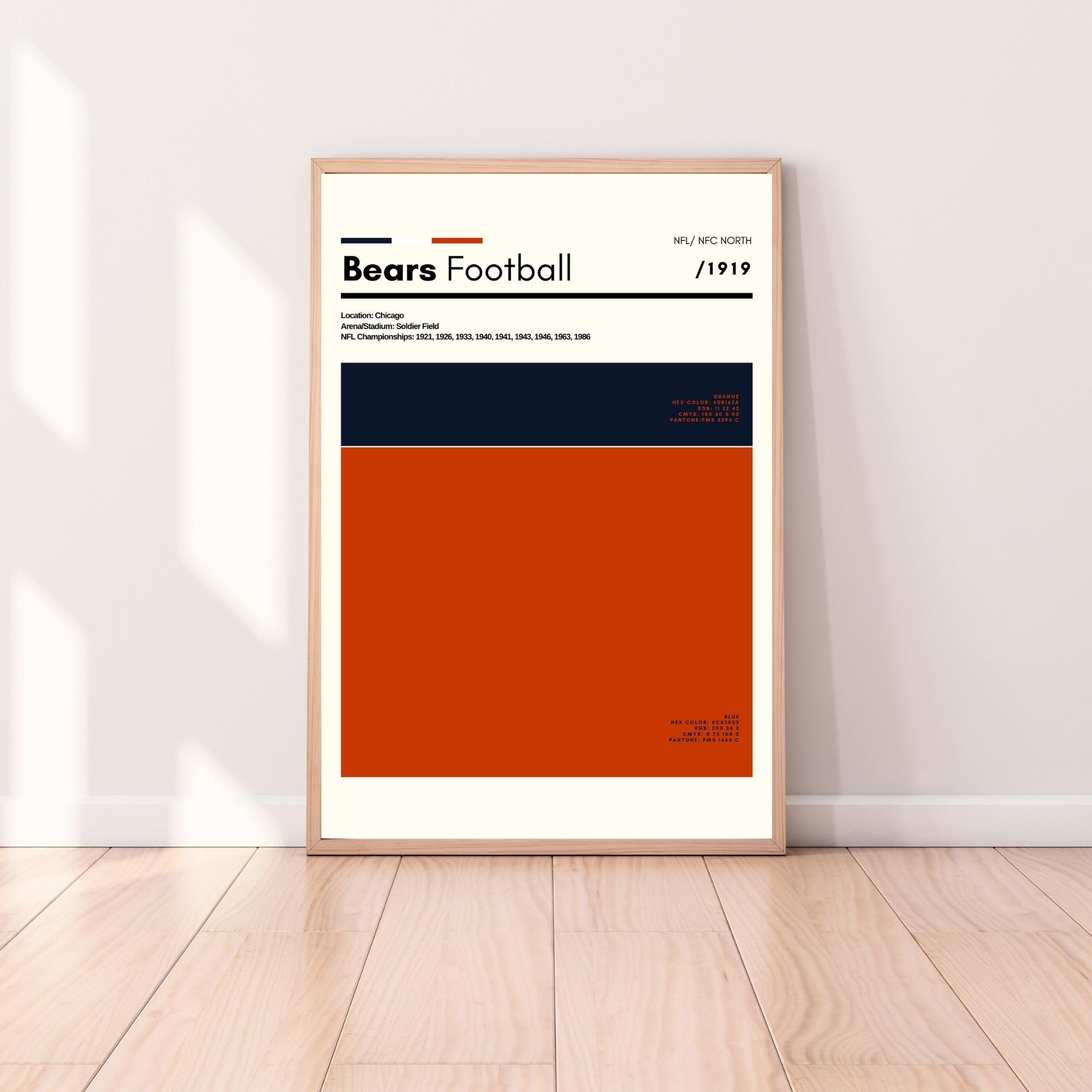 Chicago Bears / Bears Football Color Swatch Print / Bears Football ...