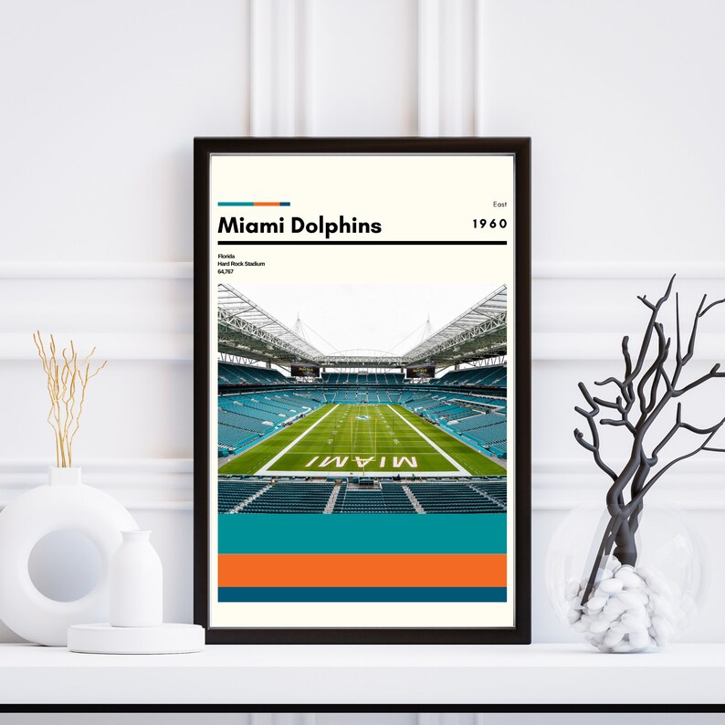 Miami Dolphins Poster | Hard Rock Stadium Print | NFL Stadium Print ...