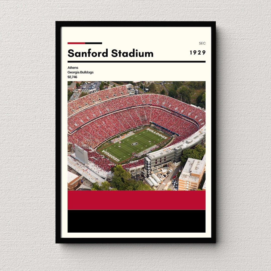Georgia Bulldogs Poster | Sanford Stadium Print | College Stadium Print ...