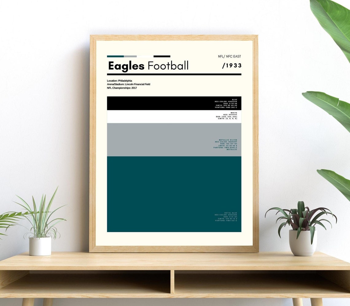 Philadelphia Eagles Football Art Print, Sports Poster - Etsy