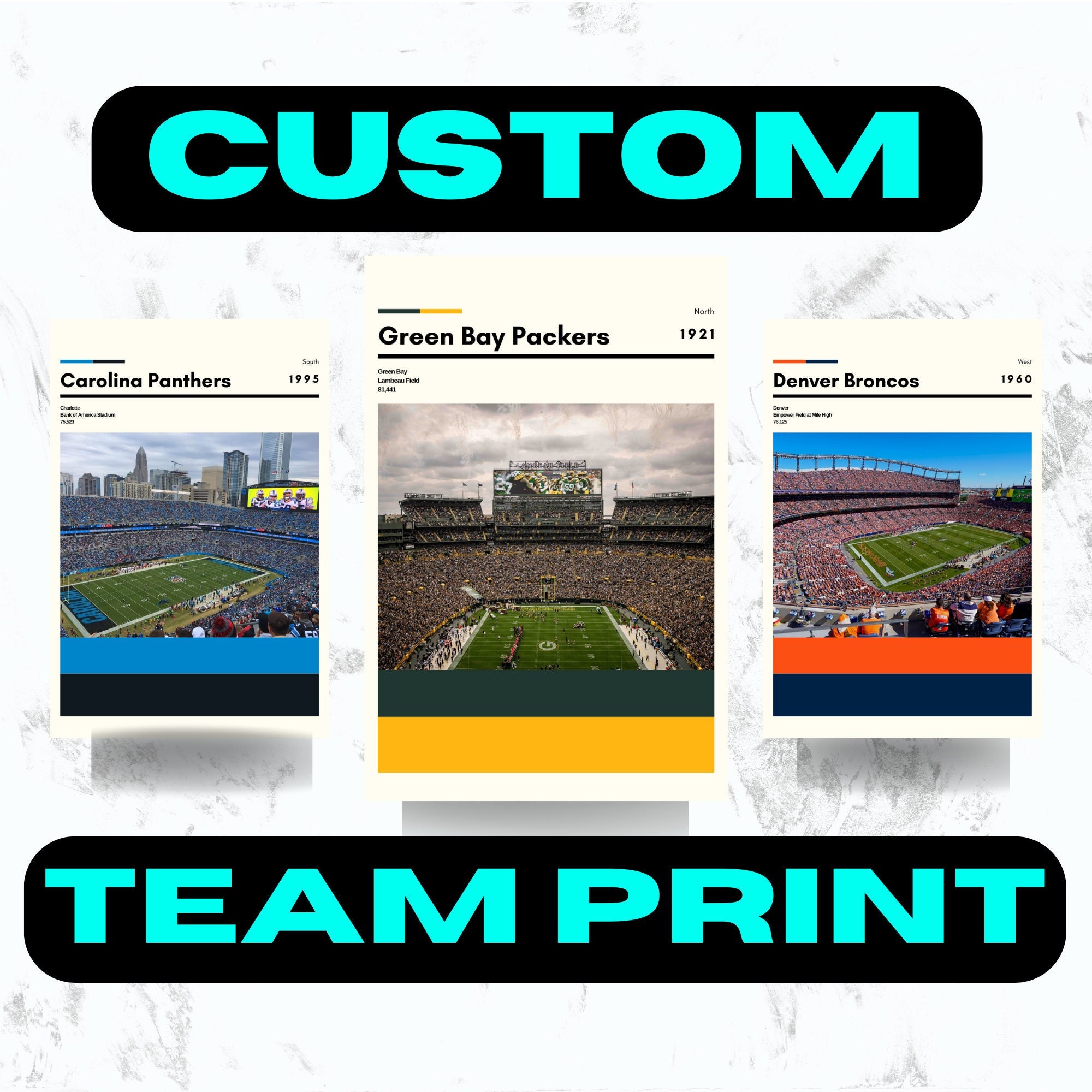 Custom Football Stadium Print | Football Poster Gifts for Boys ...