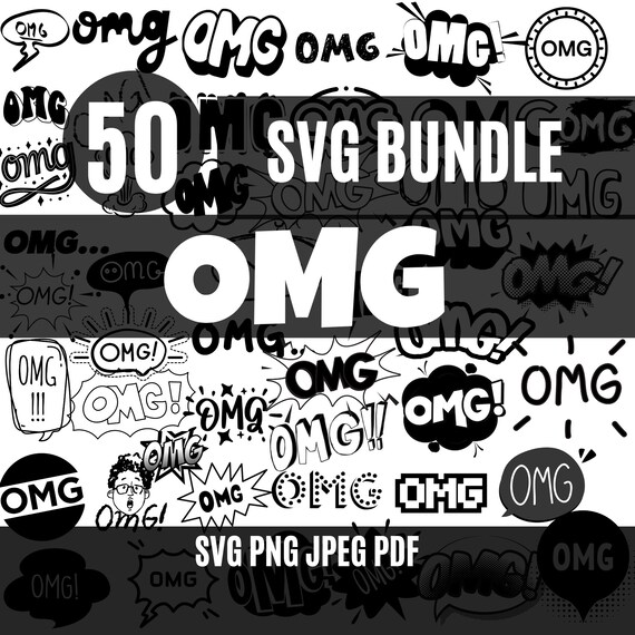 50 OMG SVG Bundle Cut File for Cricut Silhouette Clipart - Etsy Australia