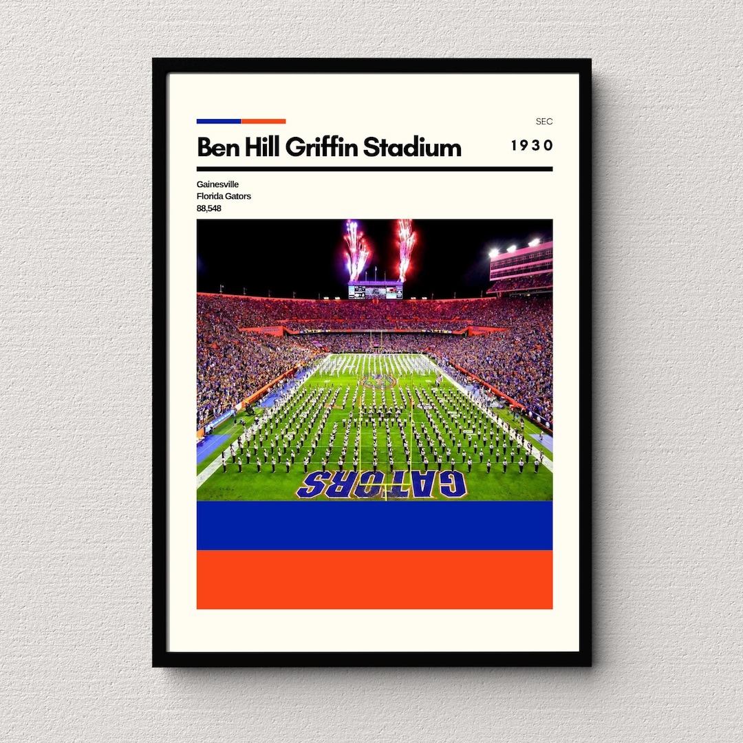 Florida Gators Poster | NCAA Poster | Ben Hill Griffin Stadium Print ...