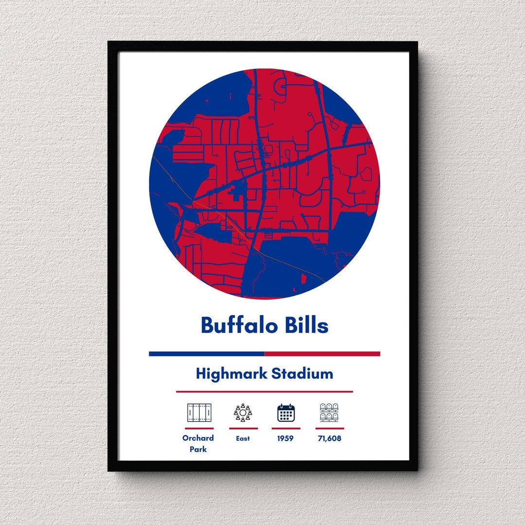 Buffalo Bills Map Poster | Highmark Stadium Print | NFL Stadium Print ...